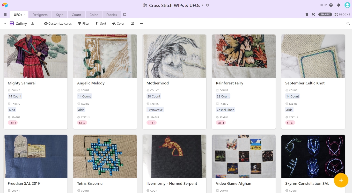 Inventory Tracking: Cross Stitch Patterns, WIPs, and Materials ⋆ ...