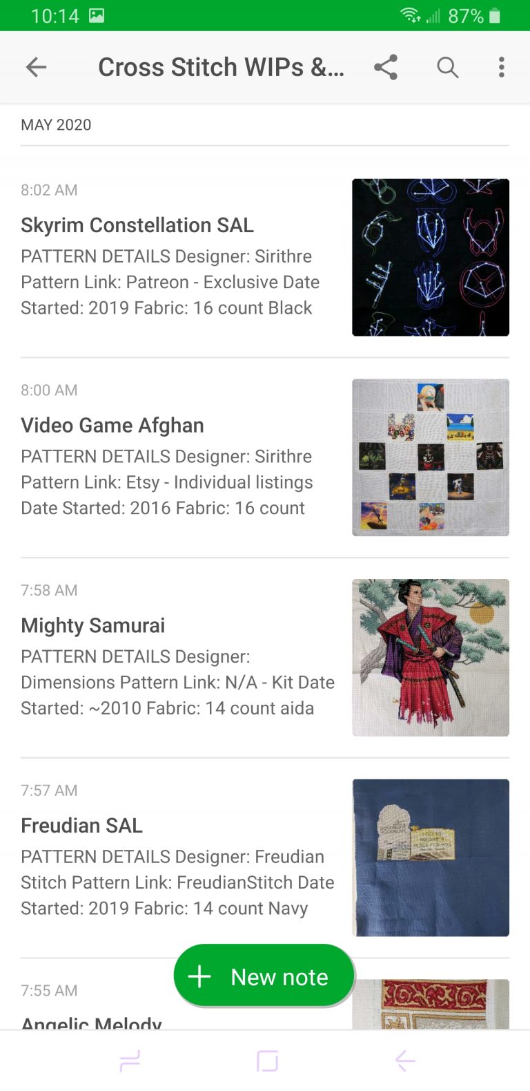 Inventory Tracking: Cross Stitch Patterns, WIPs, and Materials ⋆ ...